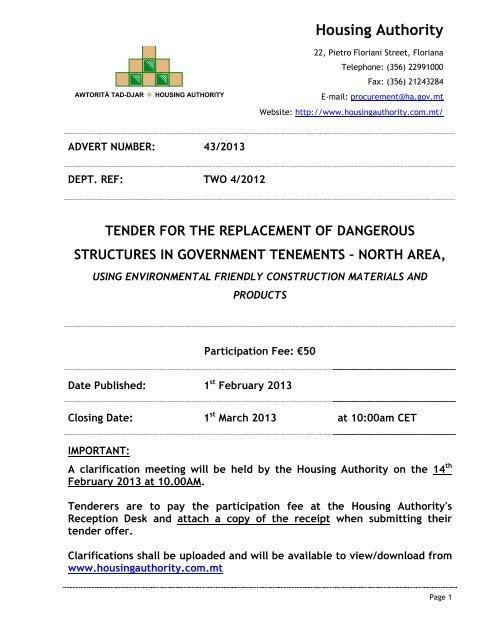 Click here to dowload the document - Malta Housing Authority