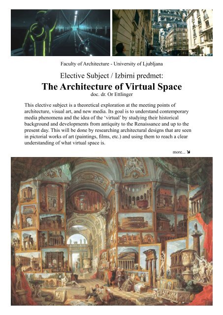 The Architecture of Virtual Space