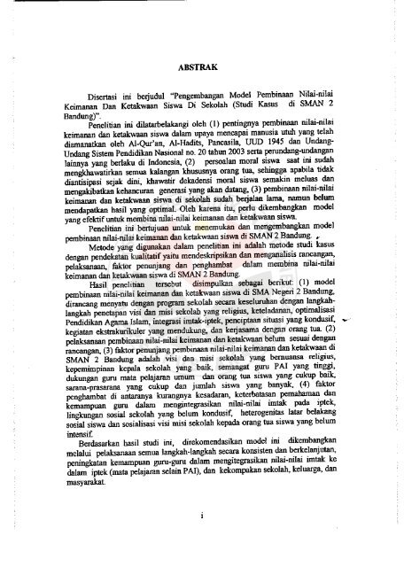 ABSTRAK Disertasi ini berjudul "Pengembangan Model ... - Digilib UPI