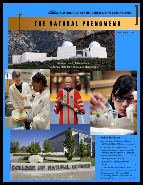 THE NATURAL PHENOMENA - College of Natural Sciences