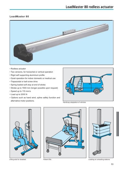 LoadMaster 80 rodless actuator - Linear Bearings