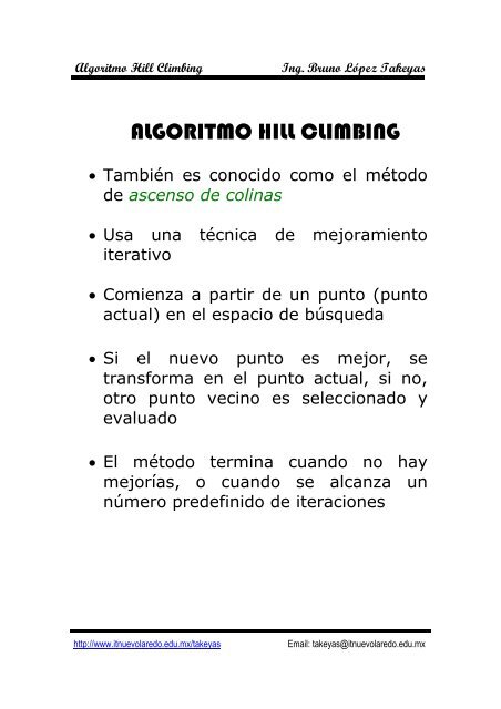 ALGORITMO HILL CLIMBING