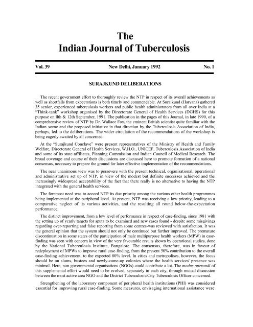 The Indian Journal of Tuberculosis - LRS Institute of Tuberculosis ...