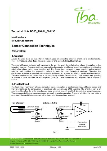 Sensor Connection Techniques - IBA Dosimetry