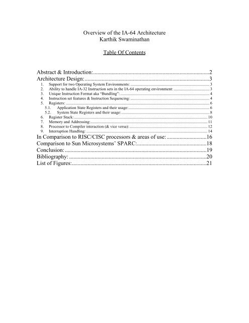 IA-64 : MERCED / Itanium processor review - Computer Science ...