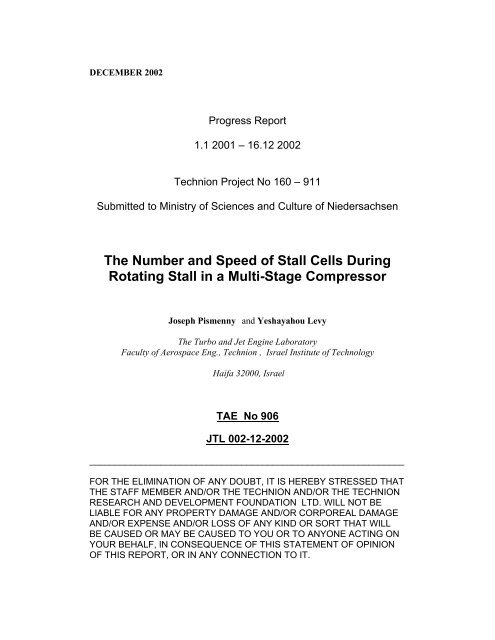 The Number And Speed Of Stall Cells During Rotating Stall In A Multi
