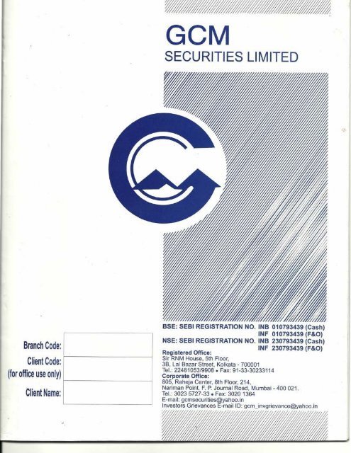 Know Your Client (KYC) Form - GCM SECURITIES LTD