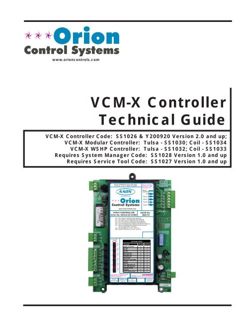 VCM-X Controller Technical Guide - Orion Control Systems