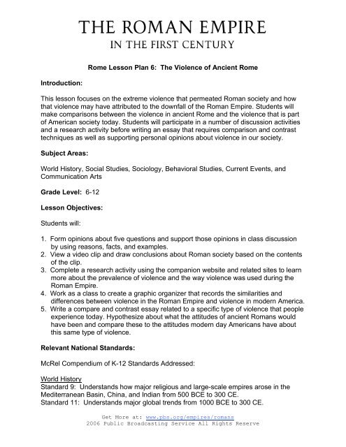 Fall Of Rome Lesson Plan