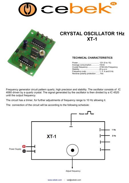 CRYSTAL OSCILLATOR 1Hz XT-1 - Fadisel