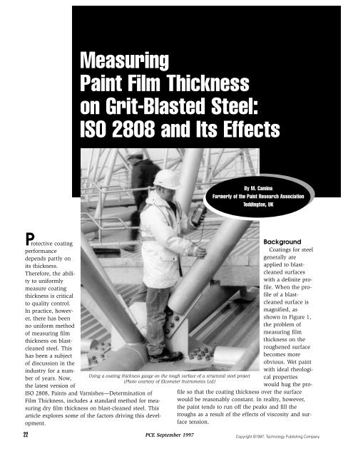 Measuring Paint Film Thickness on Grit-Blasted Steel ... - PaintSquare