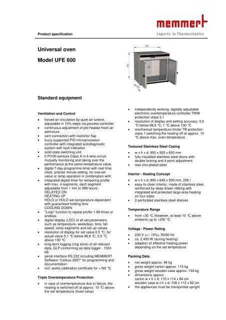 Universal oven Model UFE 600