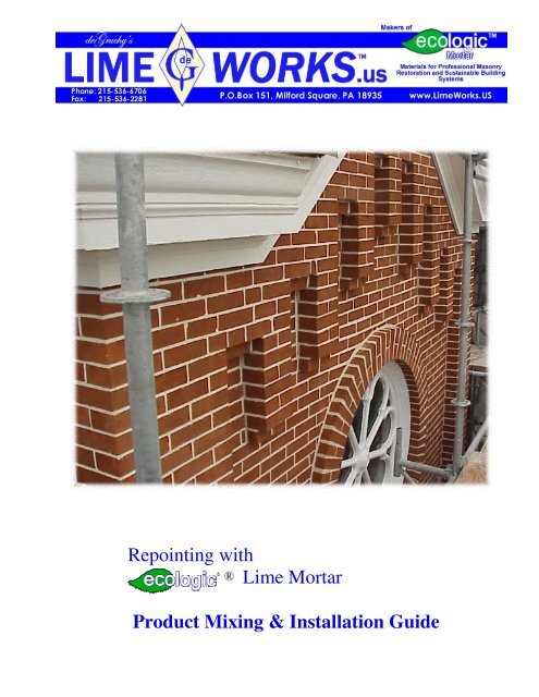 Ecologicâ ¢ Mortar Installation Tutorial - LimeWorks.us