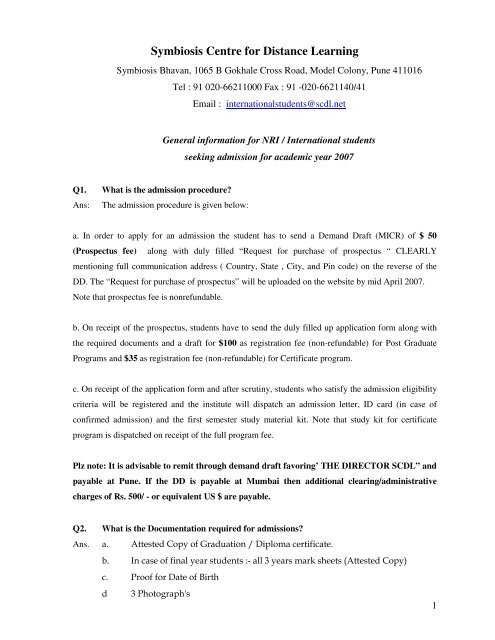 Symbiosis Distance Education