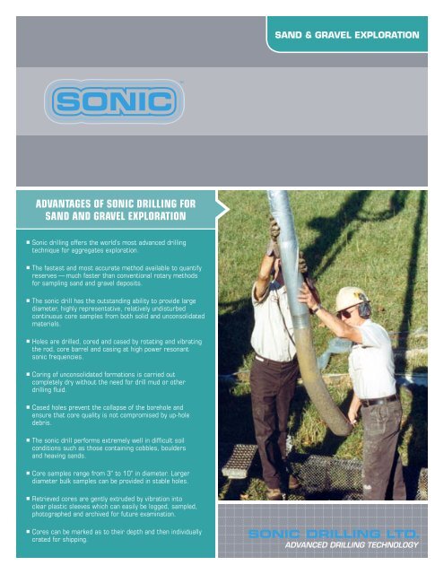 Sand and Gravel Exploration - Sonic Drilling Ltd.