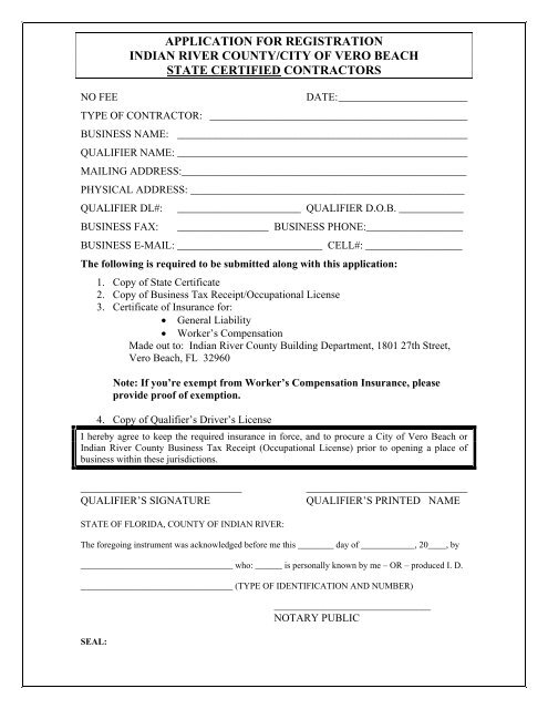 State Certified Contractor Application for Registration - irccdd.com