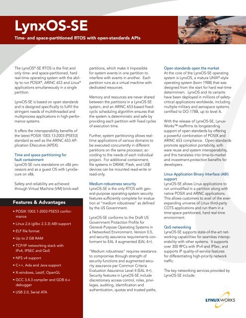 LynxOS-SE - LynuxWorks