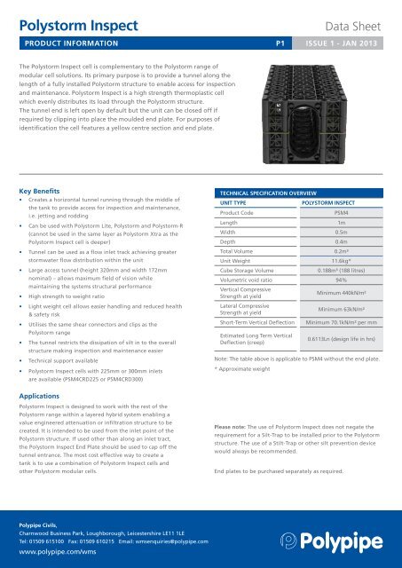 Polystorm Inspect Datasheet - Polypipe