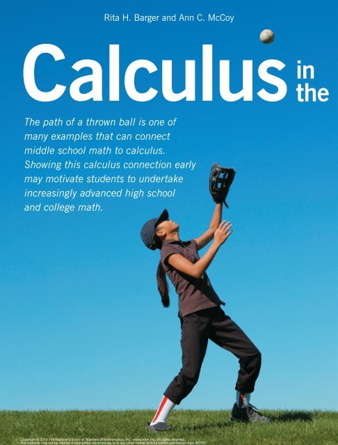 Calculus in the middle school. - New Jersey City University