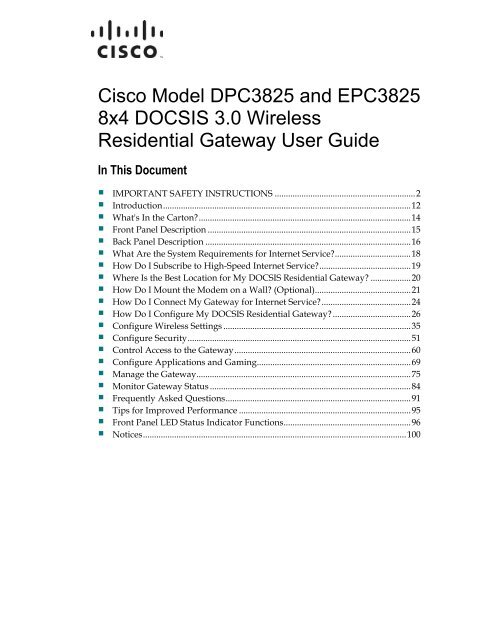 Cisco Dpc3825 Gateway