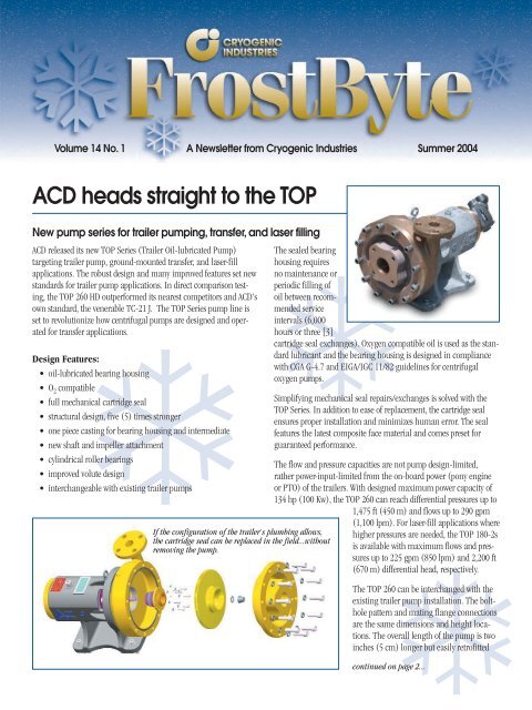 ACD heads straight to the TOP - Cryogenic Industries