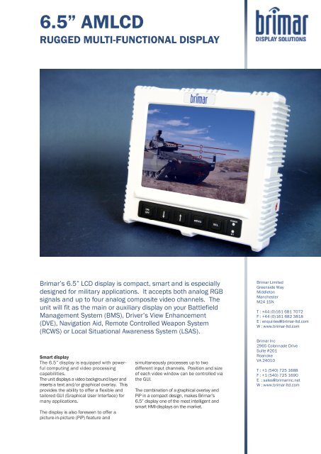 Rugged Multi-Functional 6.5â Display Screen - AMLCD.pdf - Military ...