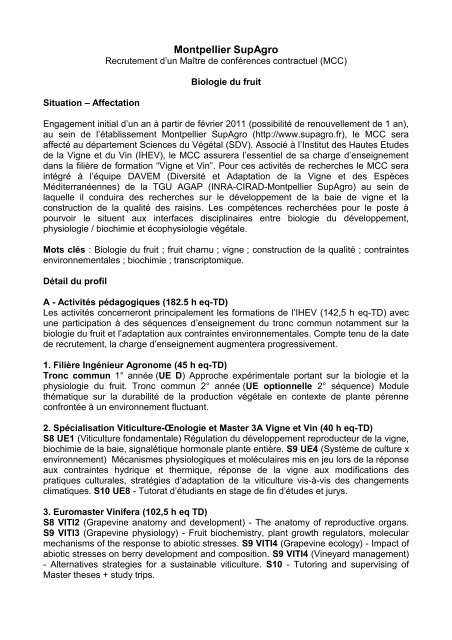 Ingnieur Agronome Montpellier Supagro Depuis 20 Ans à Montpellier,