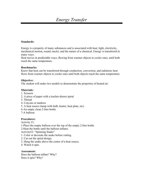 Radiation Lesson Plans