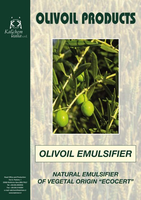 brochure olivoil emulsifier - Kalichem.it
