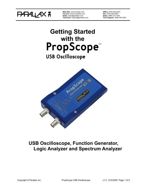 Getting Started with the PropScope USB Oscilloscope - Parallax, Inc.
