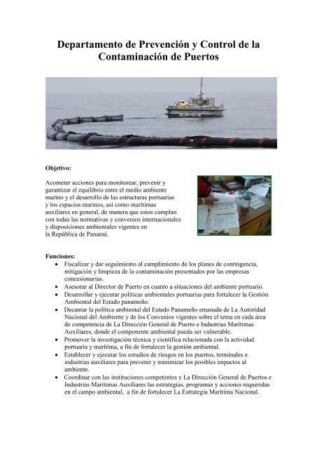 objetivos y funciones - Autoridad MarÃ­tima de PanamÃ¡