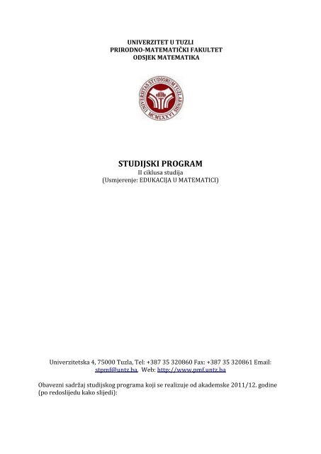UNIVERZITET U TUZLI - PMF - untz