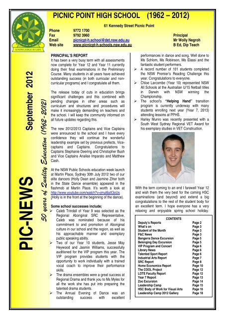 September - Picnic Point High School