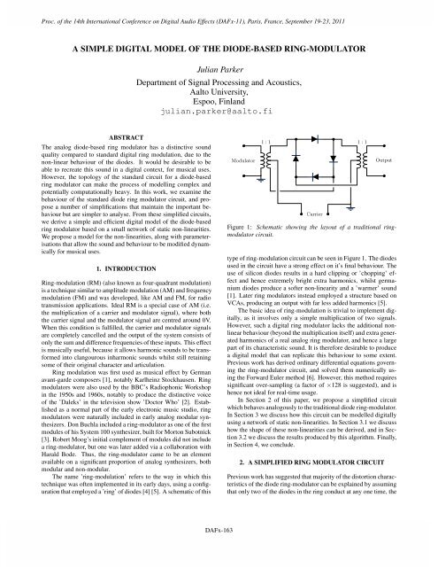 A Simple Digital Model Of The Diode-Based Ring-Modulator