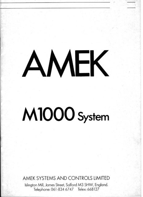 Amek M1000 - Analog Recording Console Forum