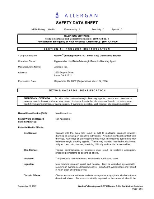 Ganfort _GHS_.doc - Allergan