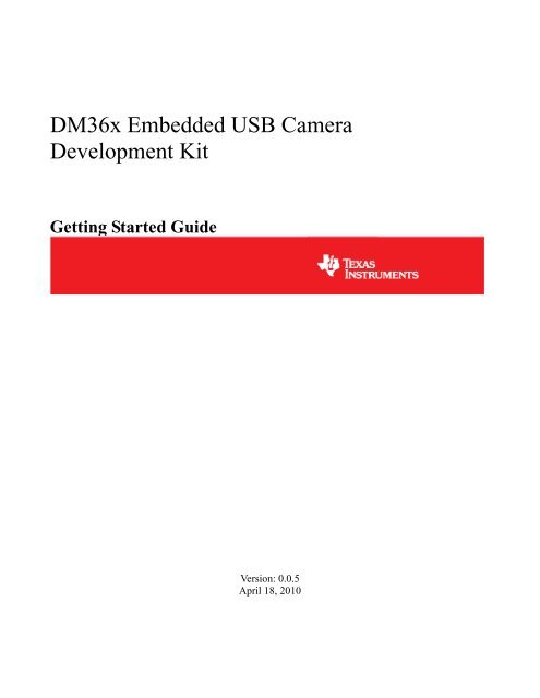 DM36x Embedded USB Camera Development Kit - Leopard Imaging