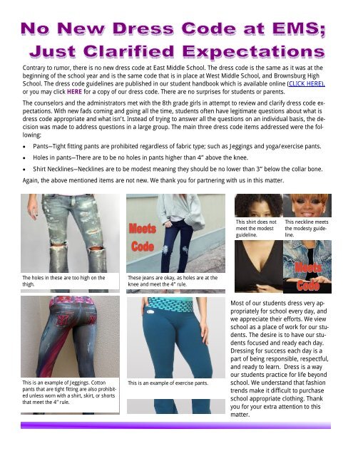 Dress Code - Brownsburg Community Schools