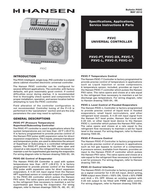 PXVC Universal Controller - Hansen Technologies