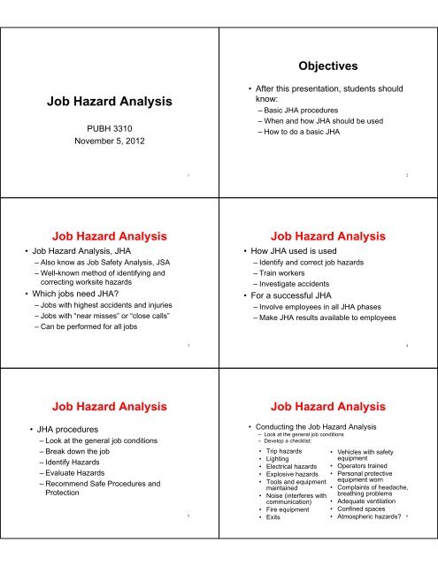 Job Hazard Analysis