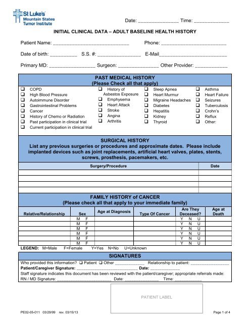 new patient packet - St. Luke's