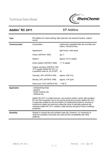 RC 2411 - WebShop - Rhein Chemie