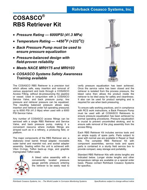 Page Set up Margins Top 0 - Rohrback Cosasco Systems