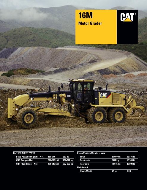 Specalog for 16M Motor Grader, AEHQ5734-03