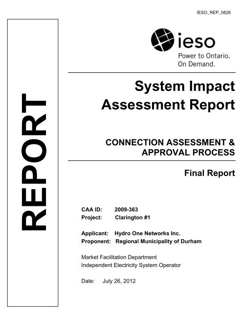 Final Report - IESO