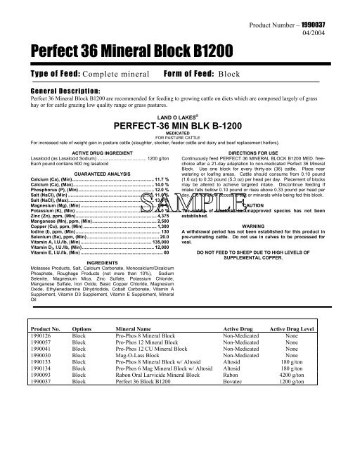 Perfect 36 Mineral Block B1200 - Beeflinks