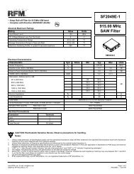 433.92 MHz SAW Filter RF1172C - RF Monolithics, Inc.