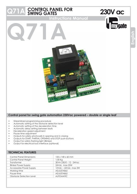 Data Sheet - Gate Motors