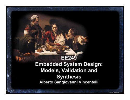 Ee249 Embedded System Design Models Validation And Synthesis