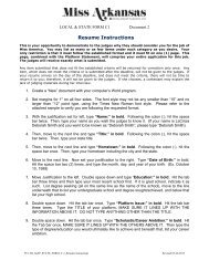 Instructions for Completing the Miss America Contestant's Resume